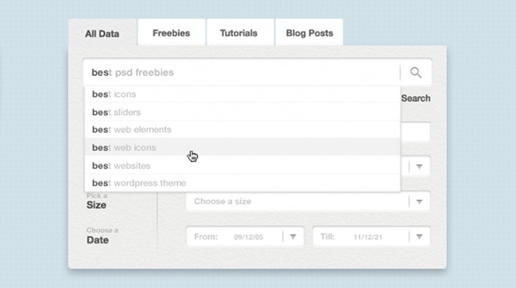 Advanced Search PSD | Design Shack