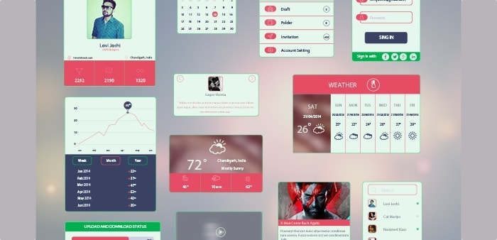 Bold and Colourful UI Kit | Design Shack