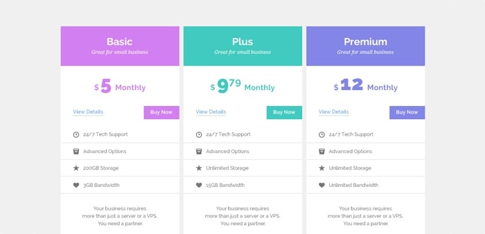 Pricing Tables Mockup | Design Shack