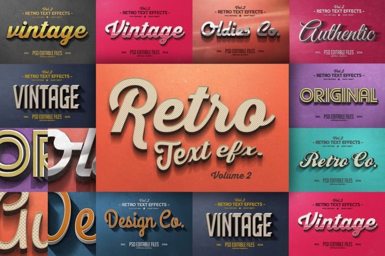 45+ Best Retro Text Effects & Styles | Design Shack
