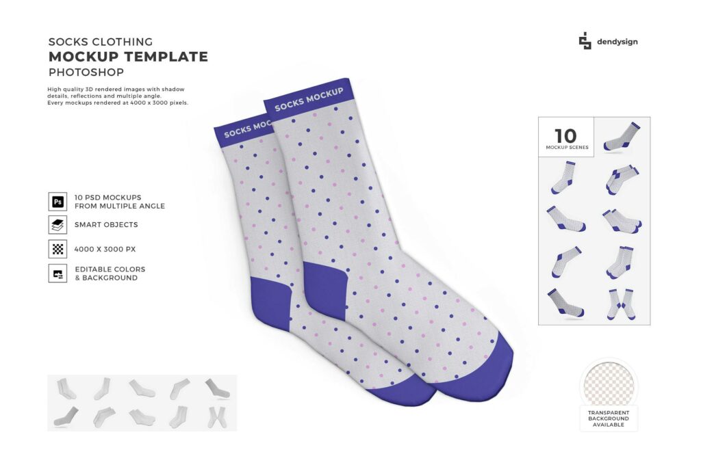 10 Socks Mockup Template Set | Design Shack