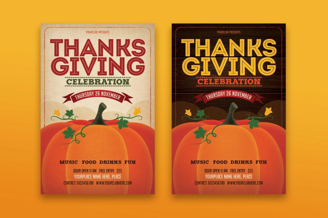Thanksgiving Design Ideas: Flyers, Posters, Graphics & More | Design Shack