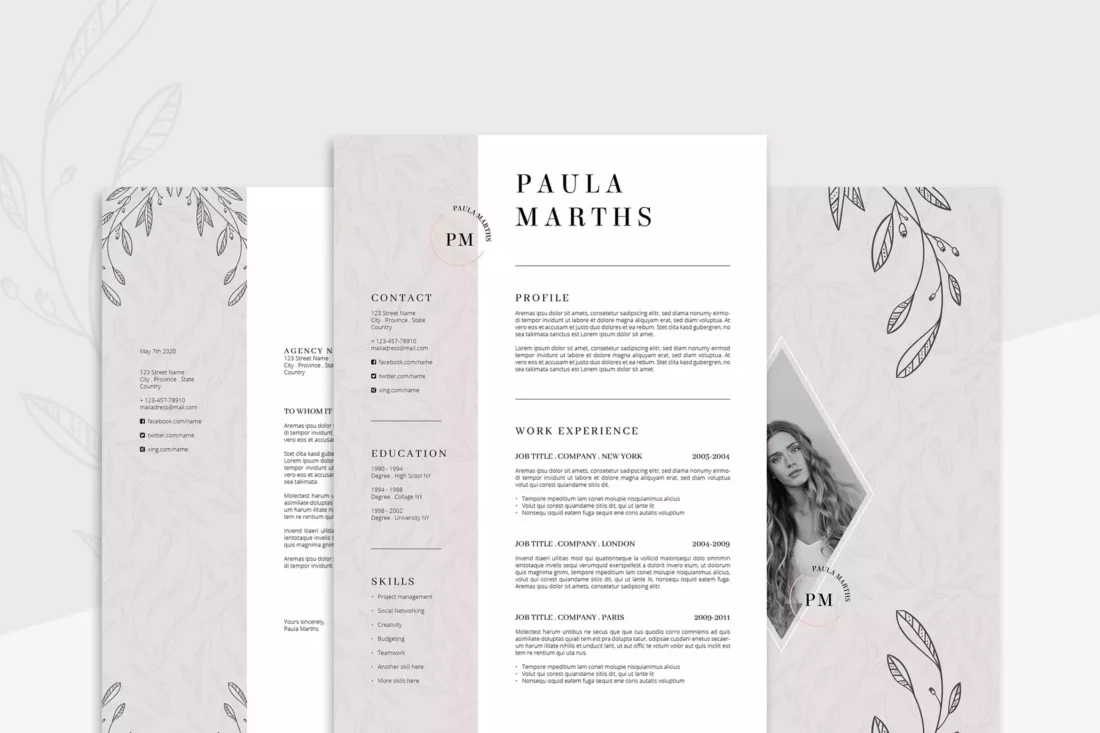 Floral Resume Template | Design Shack
