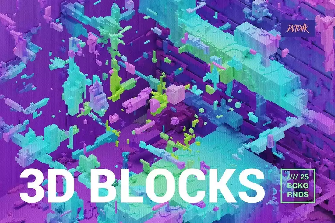 3D Blocks Colorful Geometric Backgrounds | Design Shack