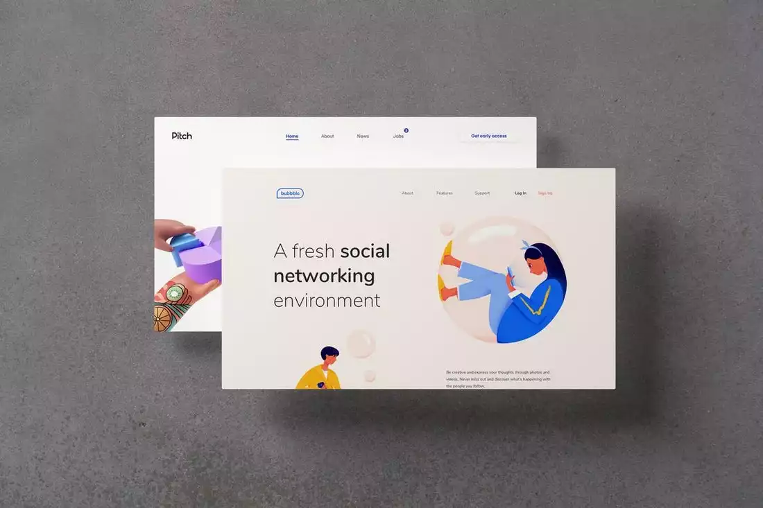 3D Website Screen Mockups | Design Shack