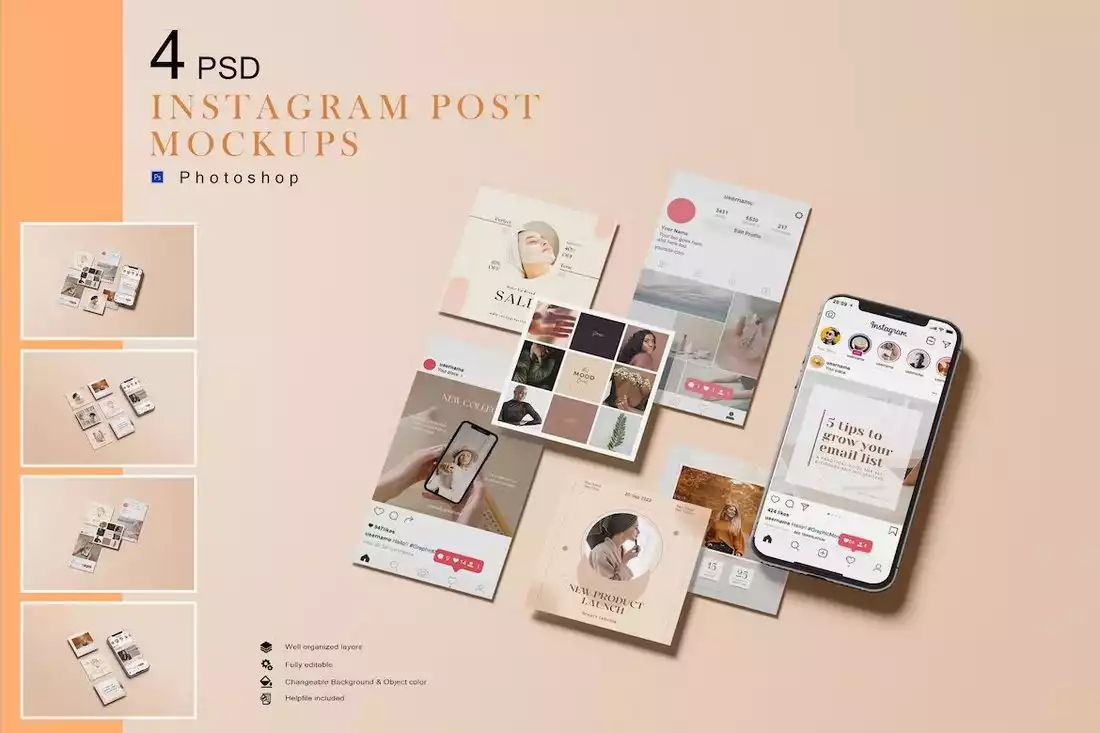 4 Creative Instagram Post Mockups | Design Shack