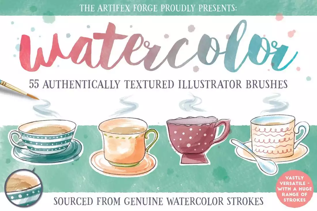 55 Watercolor Illustrator Brushes | Design Shack