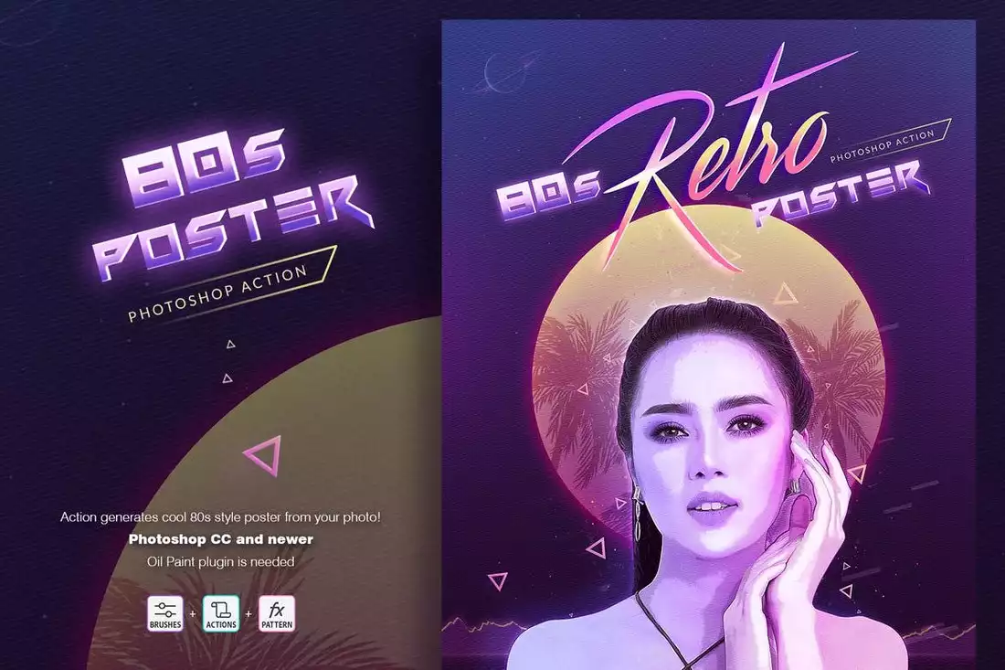 80s Retro Poster Photoshop Action | Design Shack