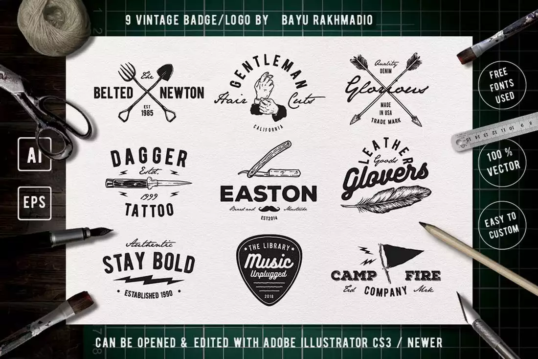 9 Vintage Badge Sign Templates | Design Shack