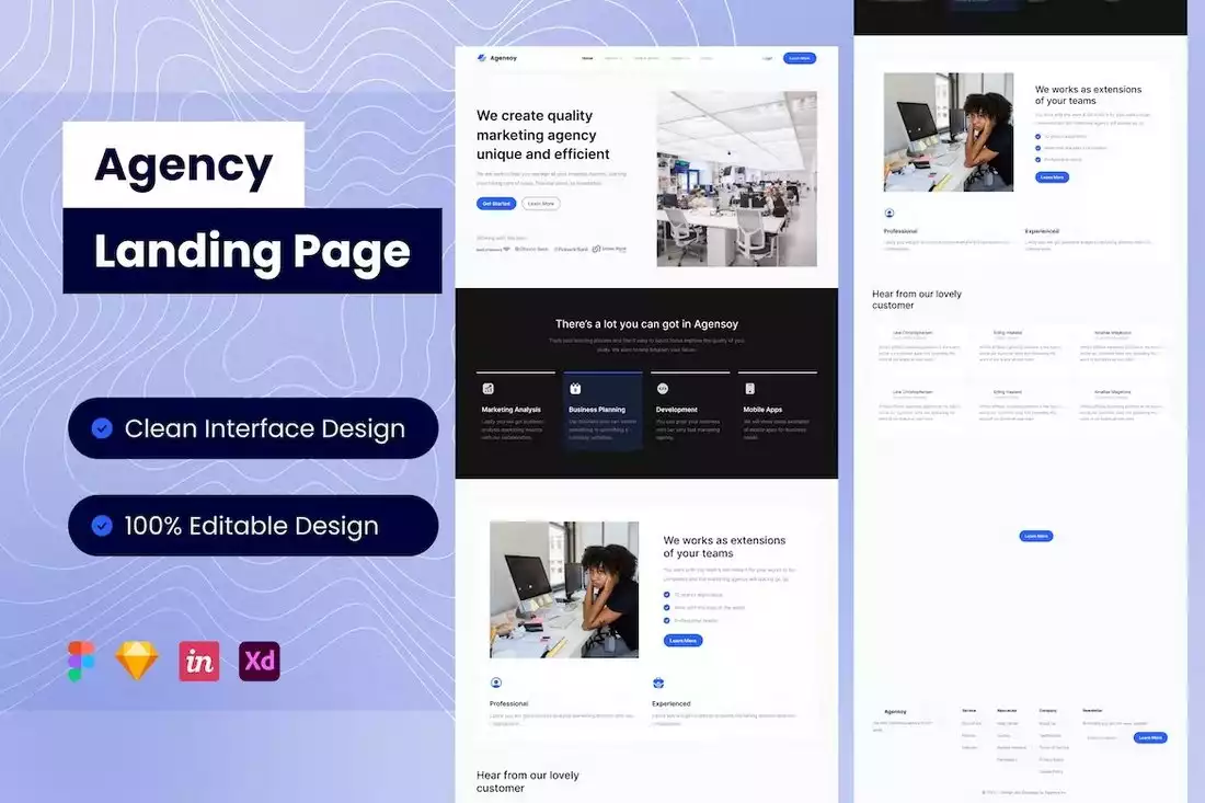 Agency Website UI Kit Adobe XD Template | Design Shack