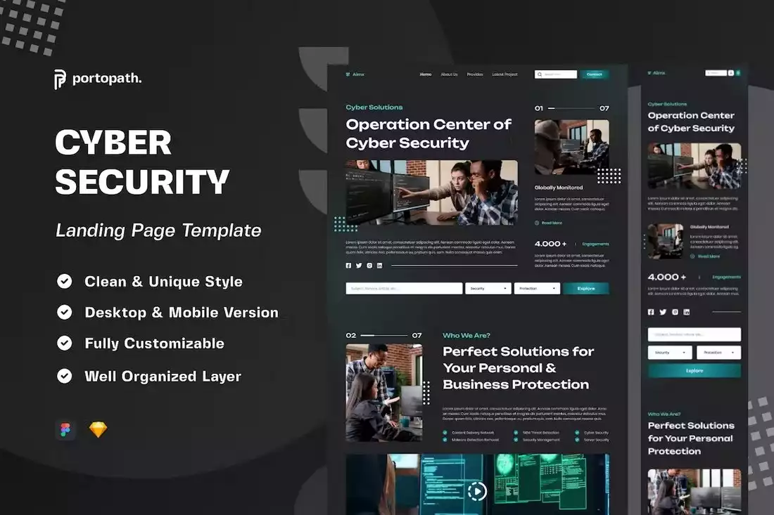 Aimx Cyber Security Adobe XD Website Template | Design Shack
