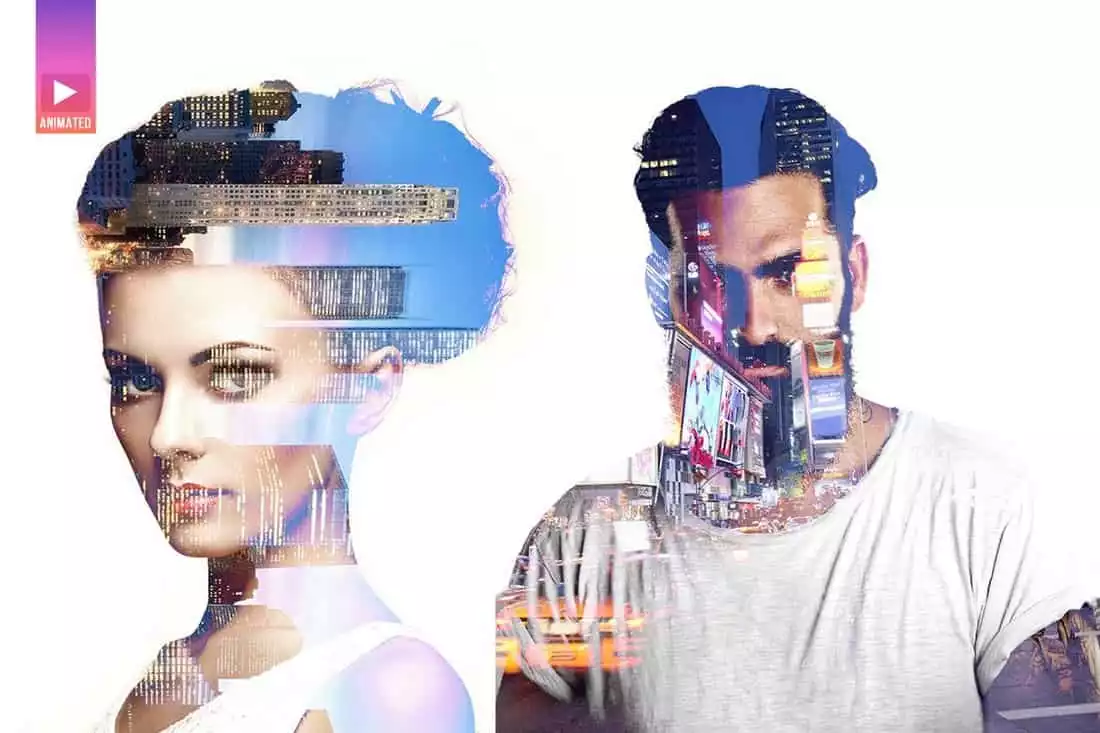 Animated Double Exposure Photoshop Action | Design Shack