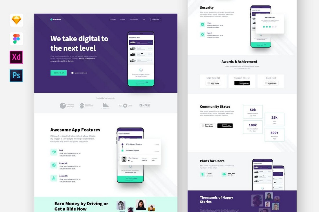 20 Best Adobe XD Website Templates Free Pro 