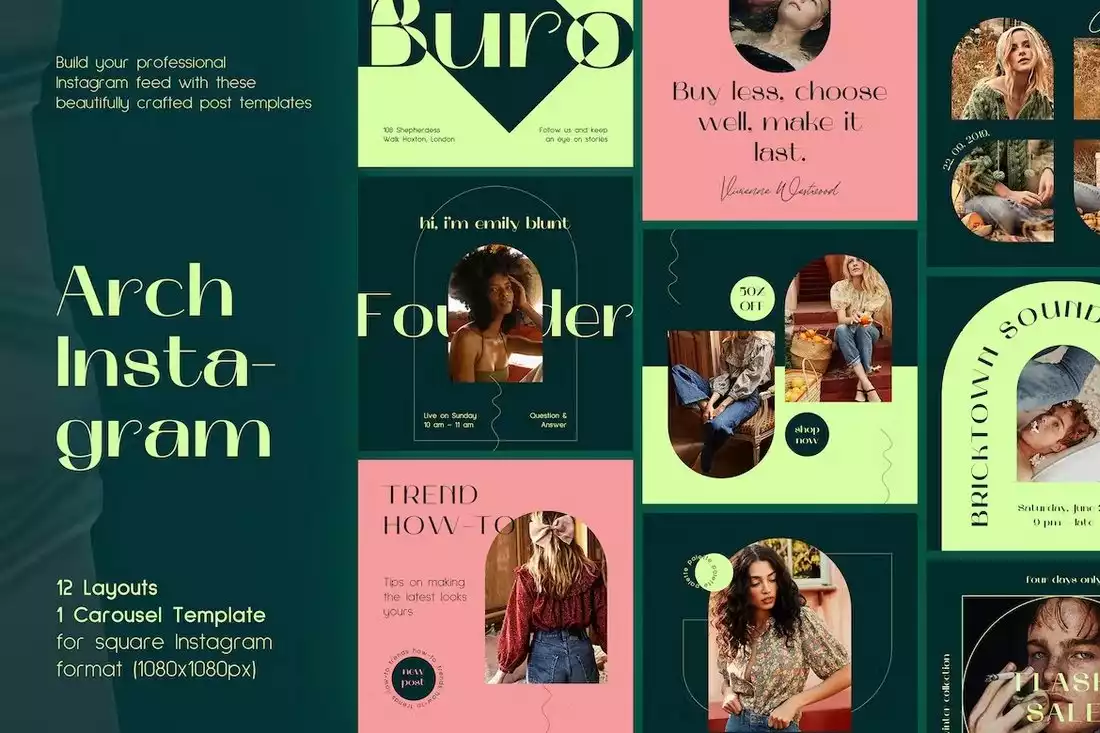 Arch Unique Instagram Post Templates | Design Shack