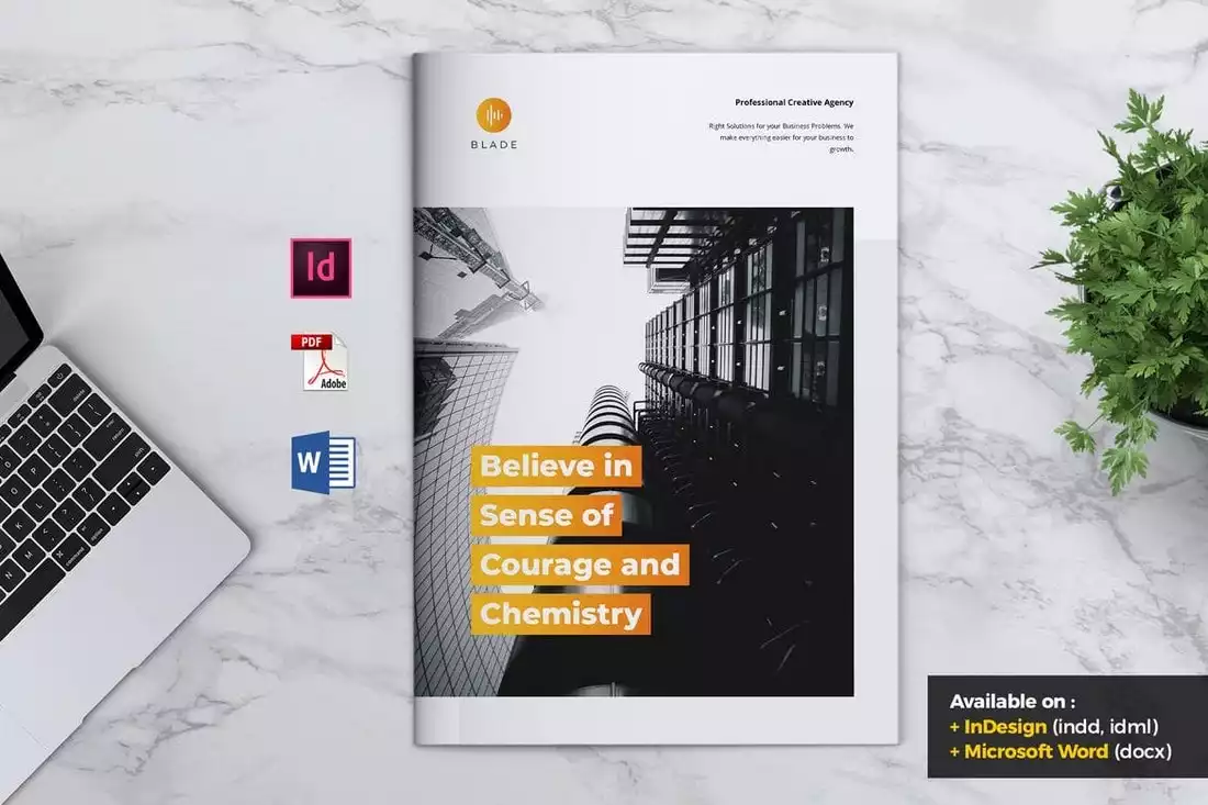 BLADE Business Profile Word Template | Design Shack