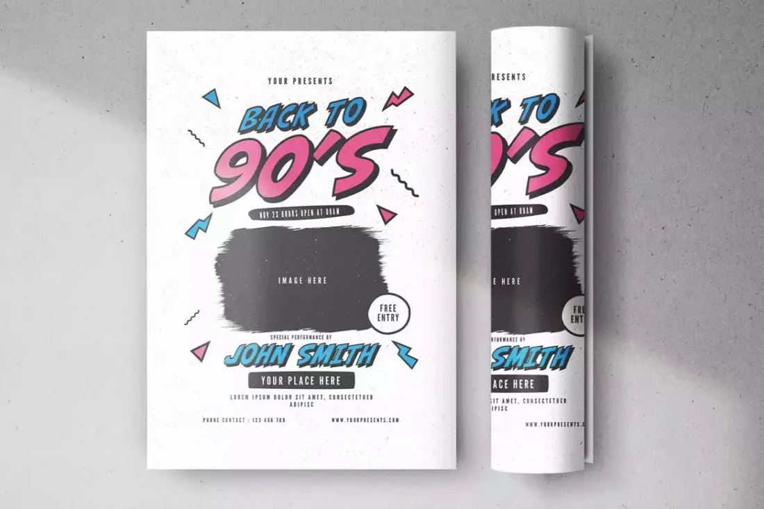 Back to 90s Flyer Party Club Flyer | Design Shack