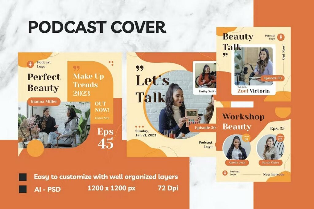20+ Best Podcast Cover Art Templates | Design Shack