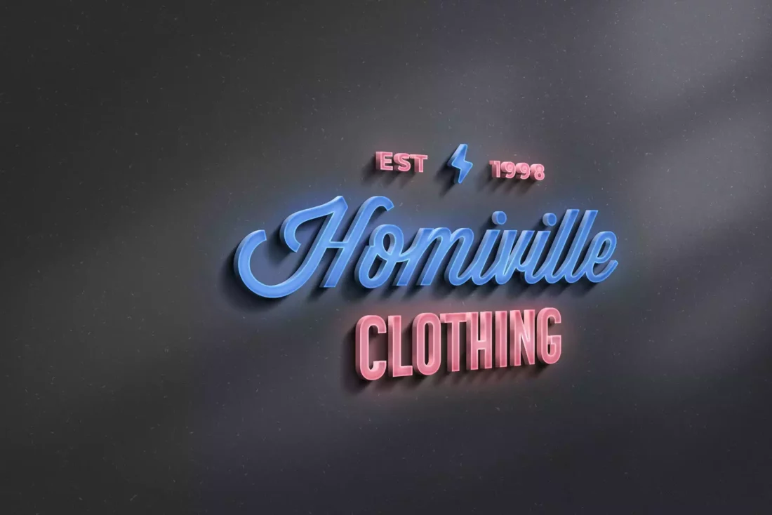 Neon 3D Logo Mockup | Design Shack