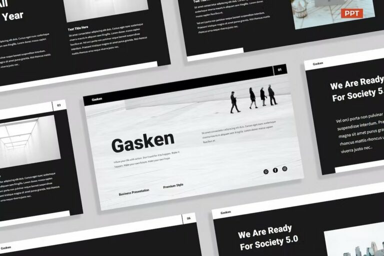 25+ Presentasi PowerPoint Hitam & Putih Terbaik - desainae.com