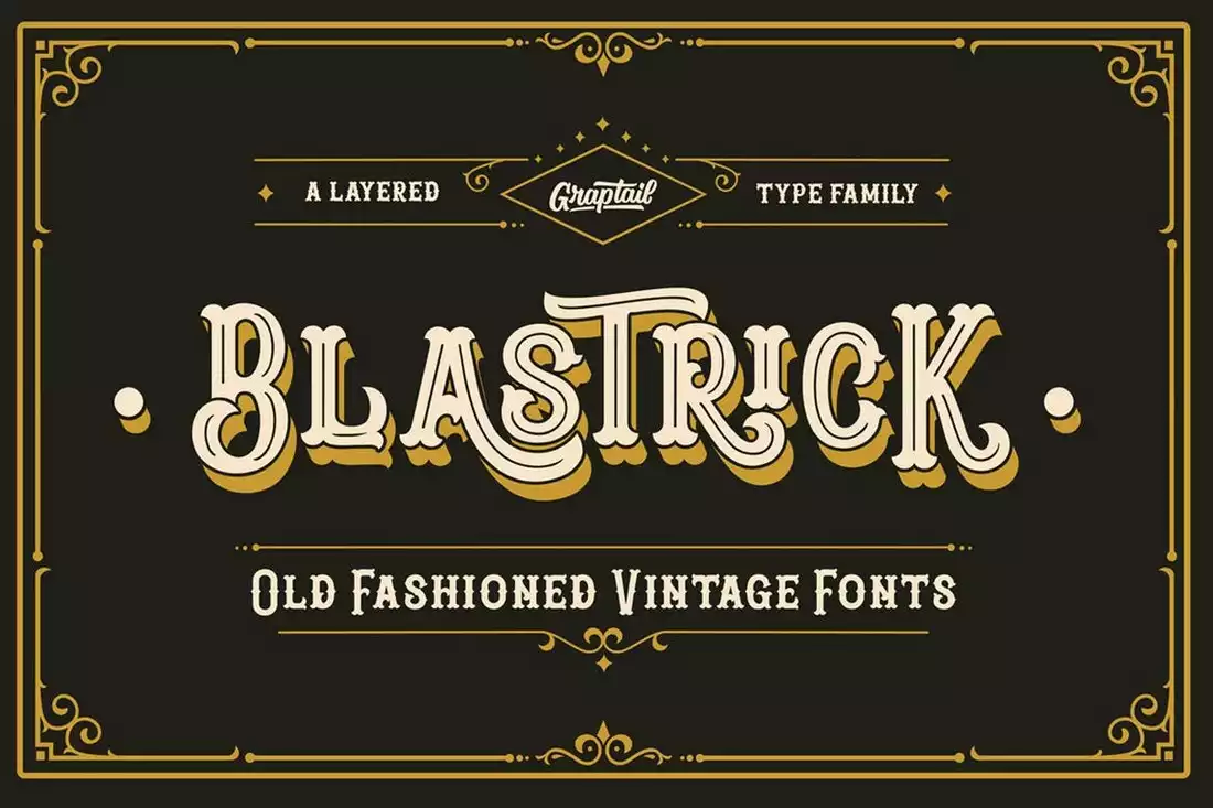 Blastrick Vintage 3D Layered Font | Design Shack