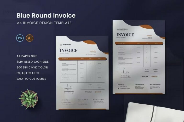 50+ Best Invoice Templates for InDesign & Illustrator (Free + Premium ...