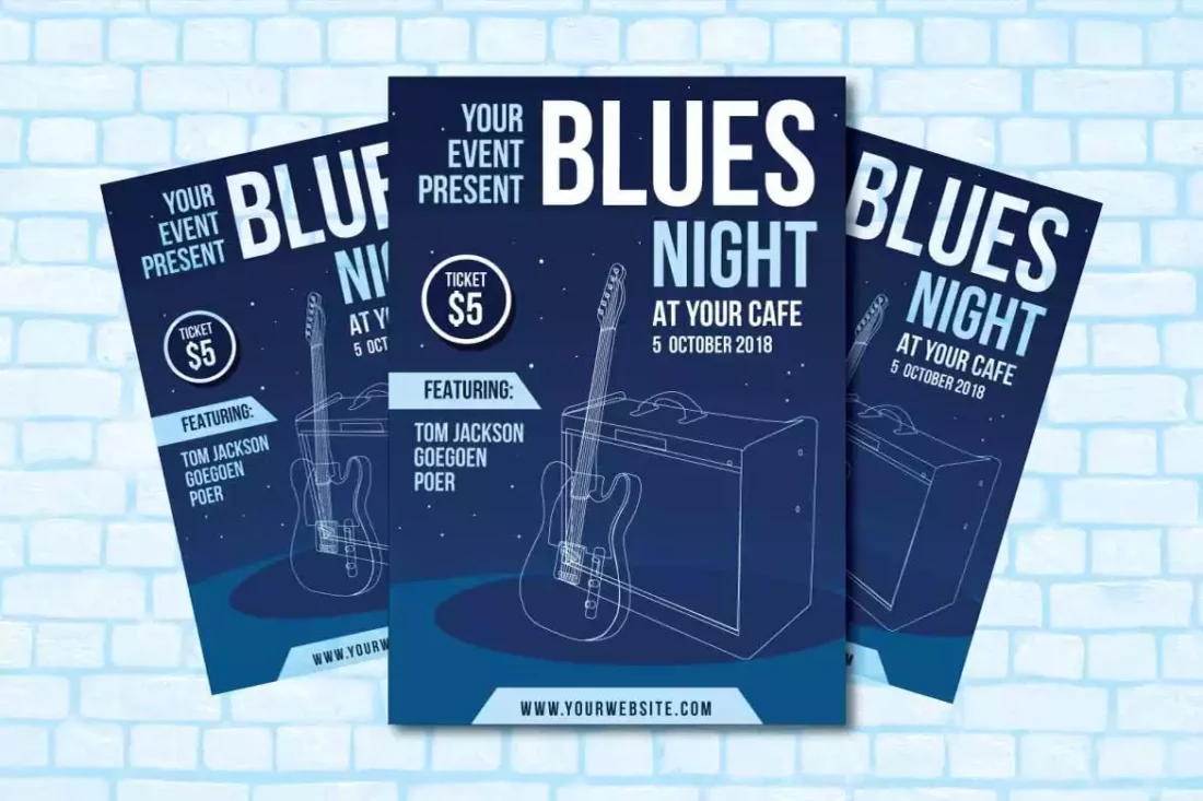 Blues Night Club Flyer Template | Design Shack