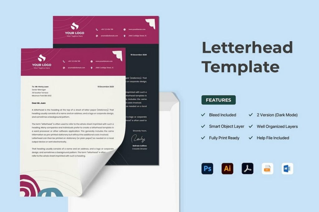 30+ Templat Kop Surat Microsoft Word Terbaik (+ Tip Desain Kop Surat ...
