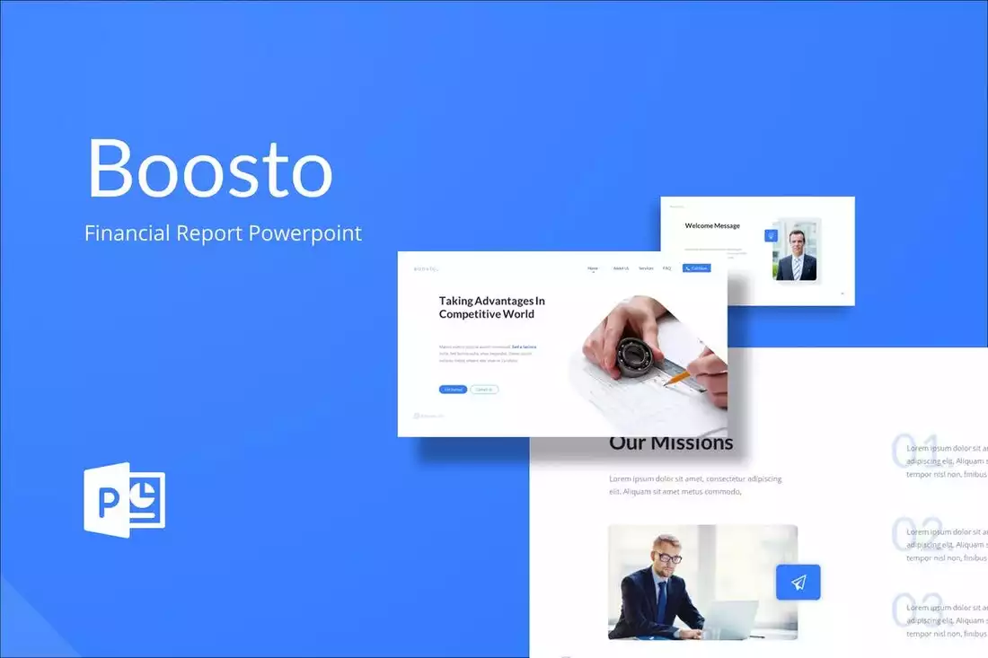 Boosto Simple Financial Report PPT | Design Shack