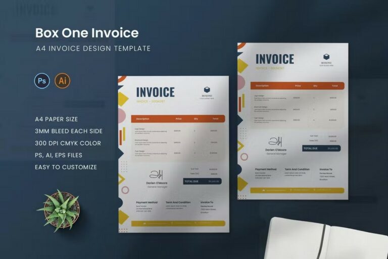 50+ Best Invoice Templates for InDesign & Illustrator (Free + Premium ...