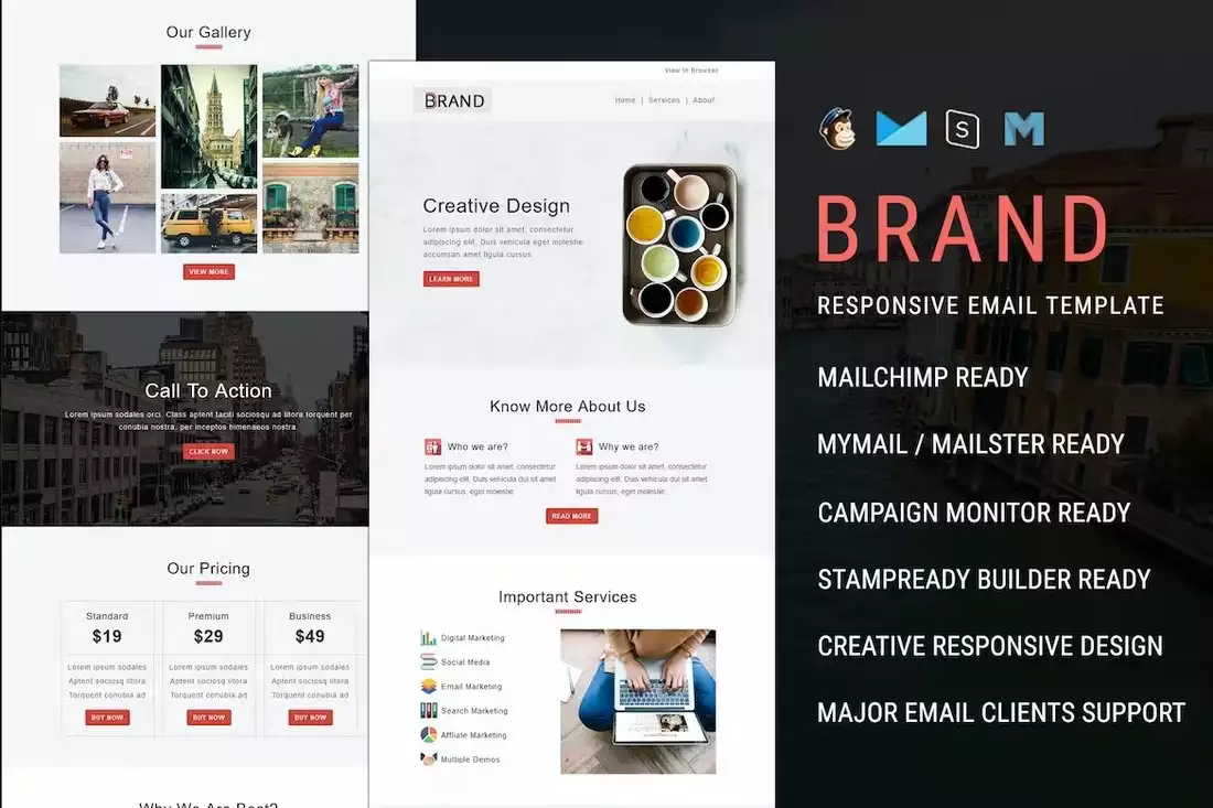 Brand Multipurpose Responsive Email Template | Design Shack