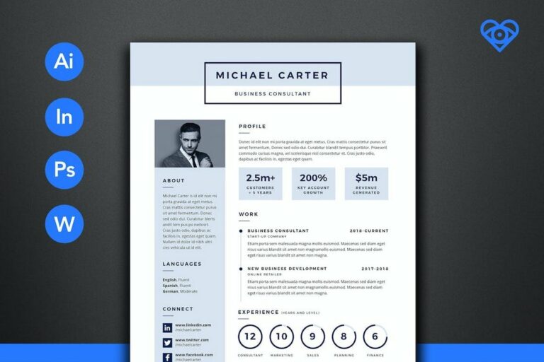 20+ Best Photoshop Resume & CV Templates (PSD Resume Templates ...