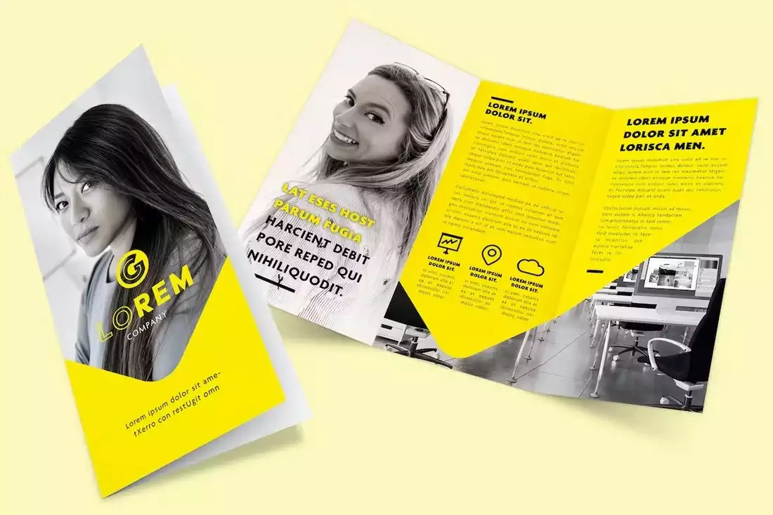 Yellow Arrow Brochure Template | Design Shack