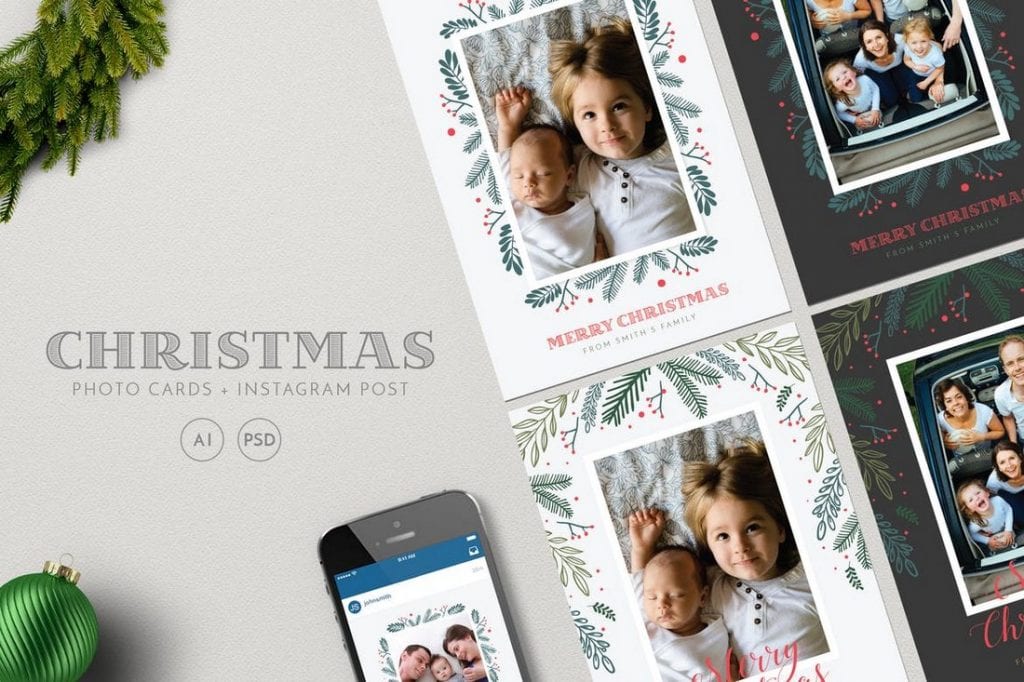 25+ Best Christmas Card Templates for Photoshop – Yes Web Designs