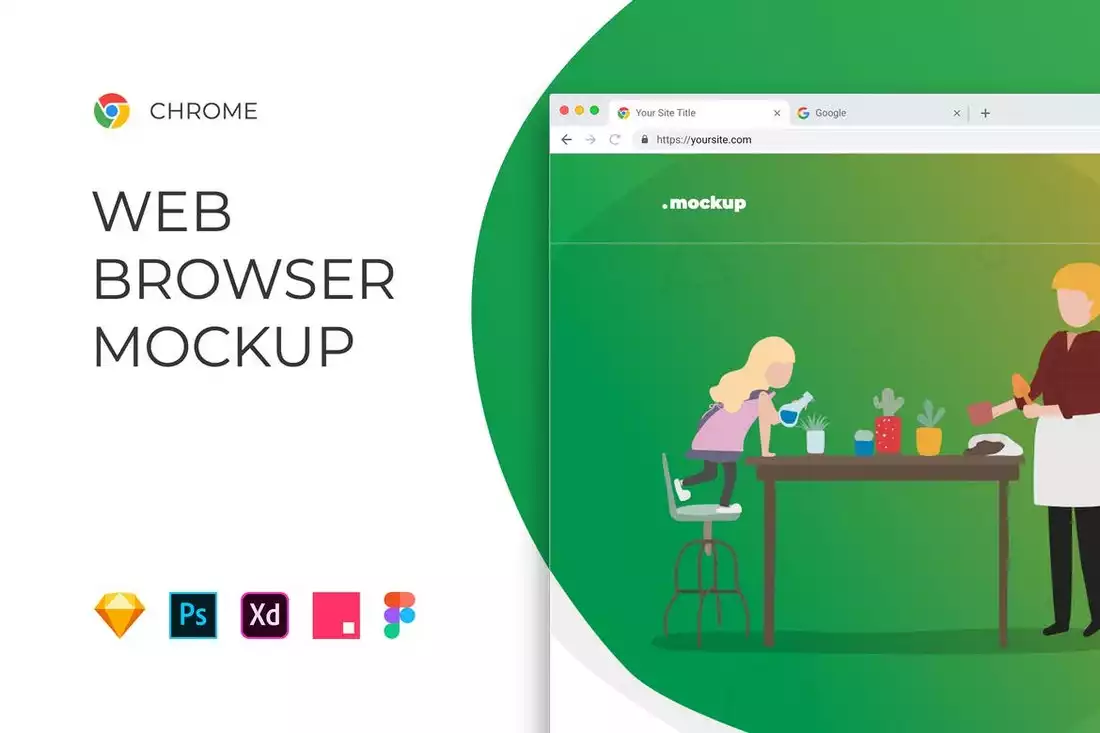 Chrome Browser Window Website Mockup | Design Shack