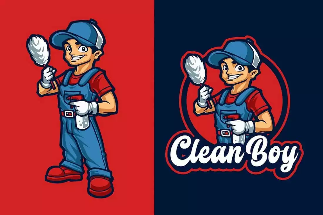 Clean Boy Mascot Logo Template | Design Shack