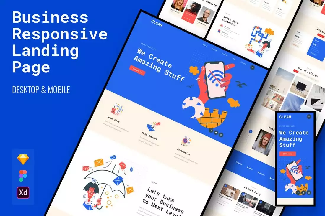 Clean Responsive Business Landing Page Template | Design Shack