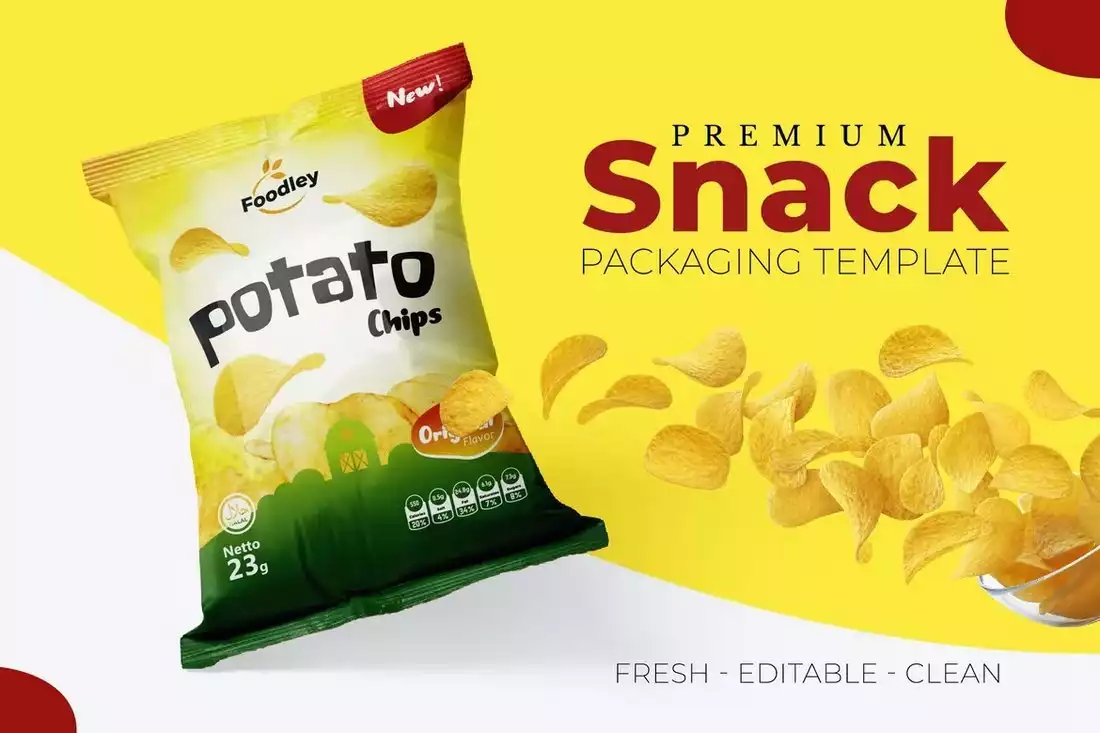 Clean Snack Packaging Design Template | Design Shack