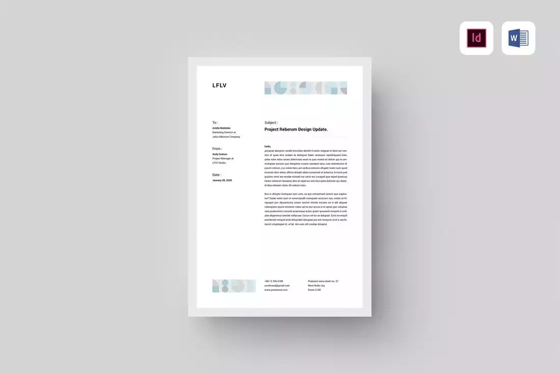 Clean Word & InDesign Letterhead Template | Design Shack