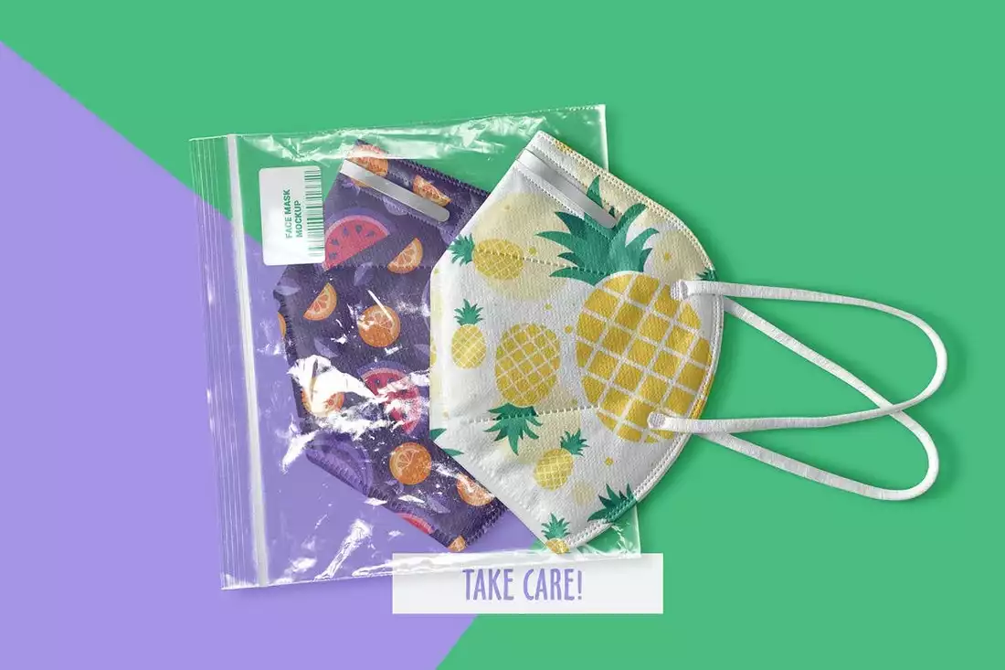 Colorful Face Mask Mockup Template | Design Shack