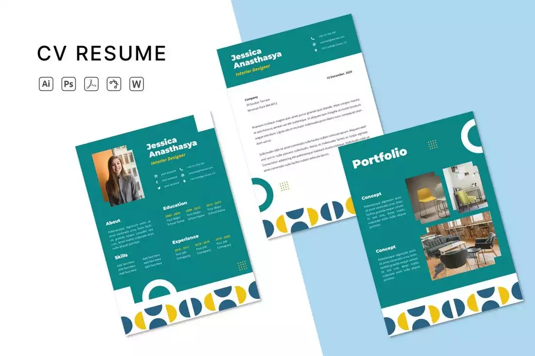 Colorful Word Cover Letter & Resume Template | Design Shack