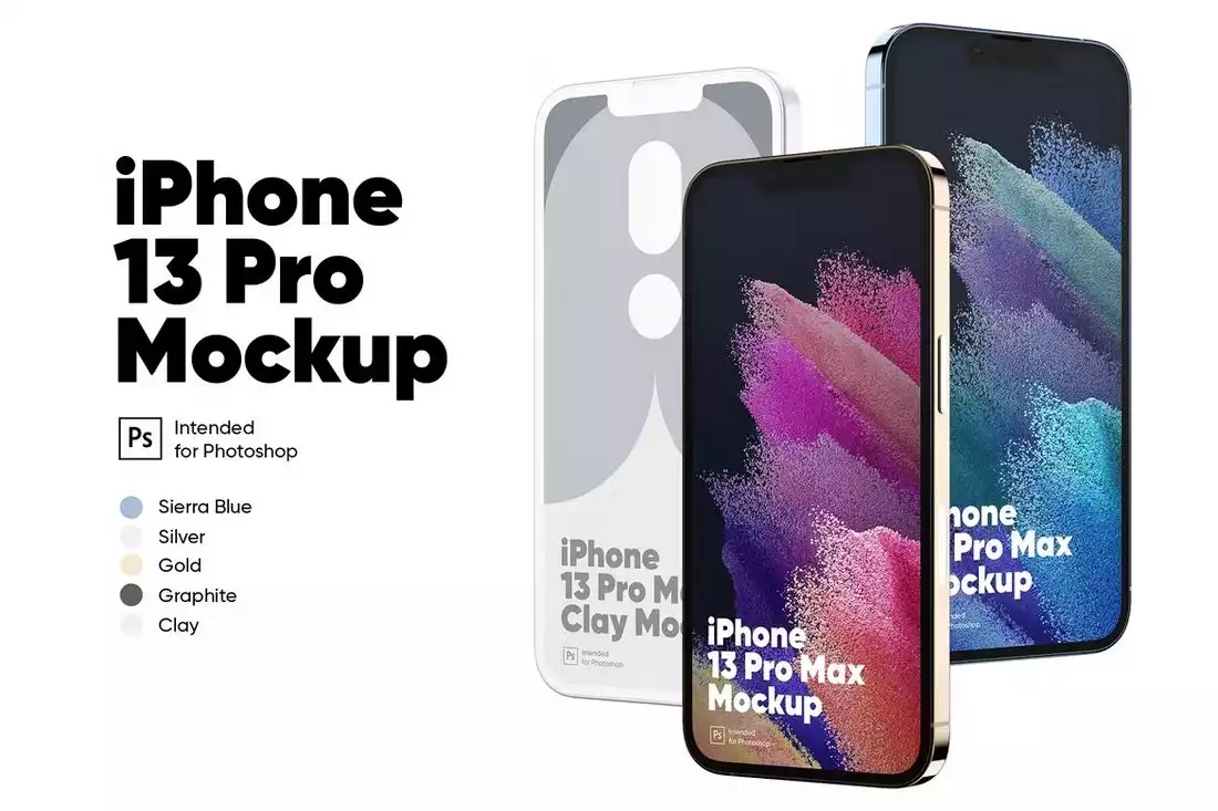 Colorful iPhone 13 Pro Mockup Templates | Design Shack