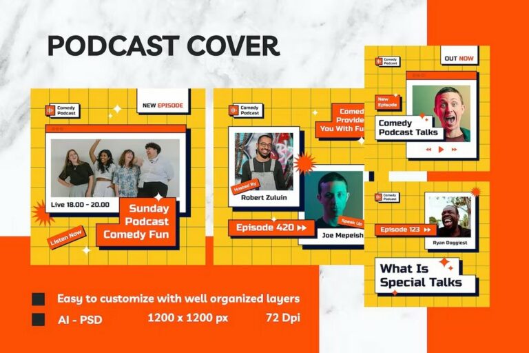 20+ Best Podcast Cover Art Templates | Design Shack