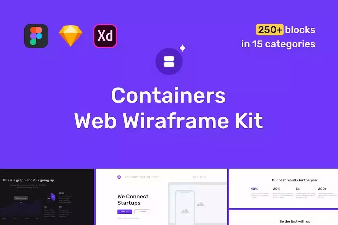 Containers Web Figma Wireframe Kit | Design Shack