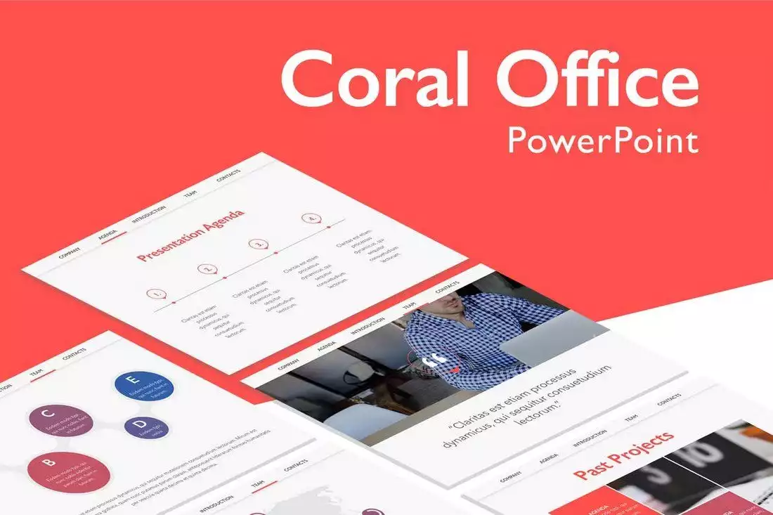 Coral Office PowerPoint Template | Design Shack