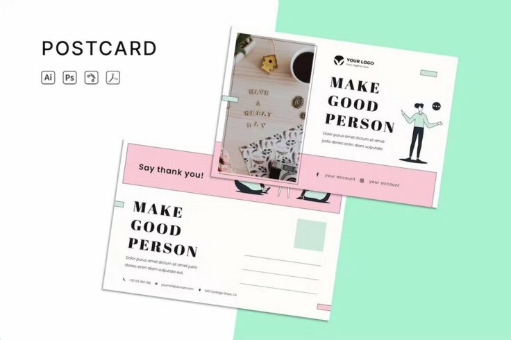 20+ Template Kartu Pos Cetak Terbaik (+ Cara Membuat Kartu Pos ...