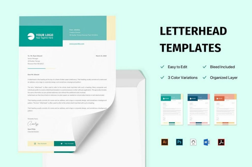 30+ Templat Kop Surat Microsoft Word Terbaik (+ Tip Desain Kop Surat ...