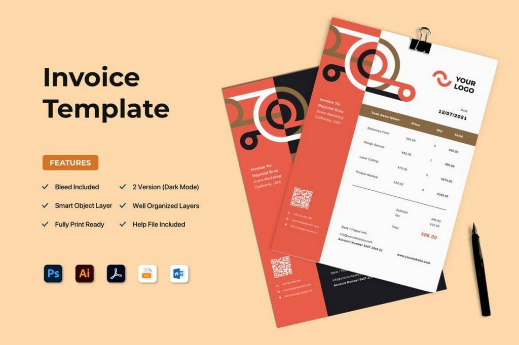 35+ Best Invoice Templates for Word (Free & Pro) 2024 | Design Shack