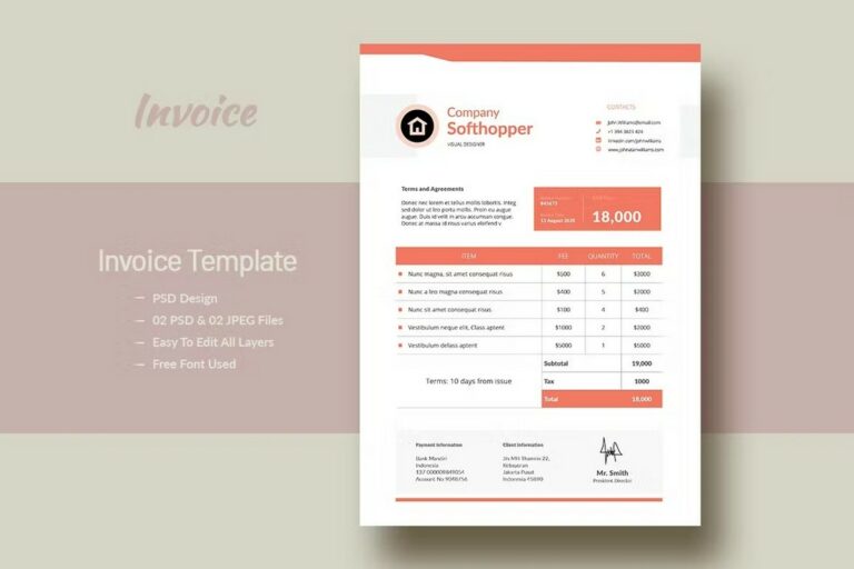 45+ Best Invoice Templates for InDesign & Illustrator (Free + Premium ...