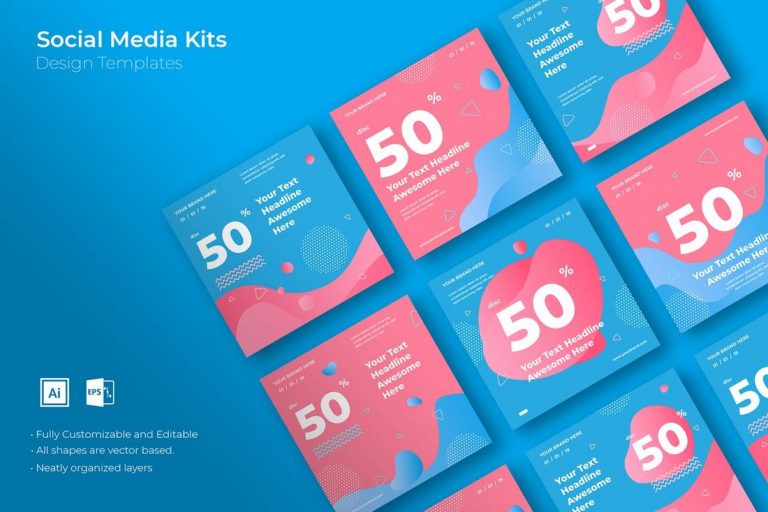 50+ Best Social Media Kit Templates & Graphics 2022 | Design Shack