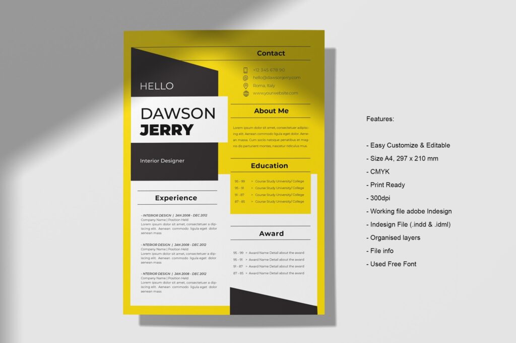 25+ Best One-Page Resume Templates That Get Noticed - Blog of Web ...